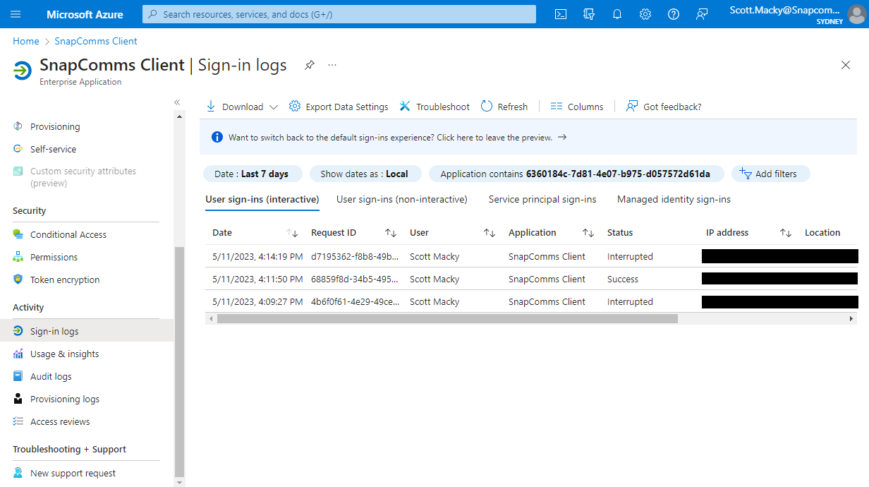 Azure AD (Microsoft Entra ID) Authentication for SnapComms Apps – SnapComms