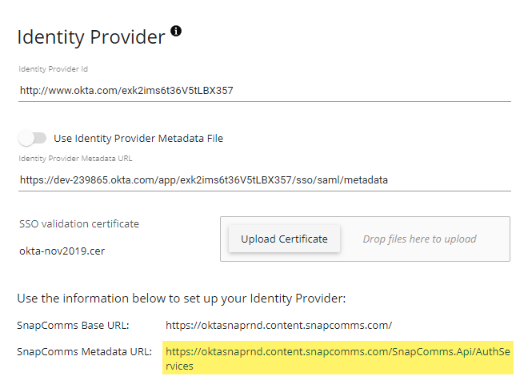 Setup Saml Sso For Okta Snapcomms